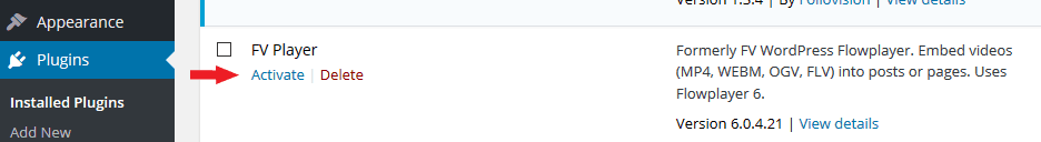 FV Player Installation