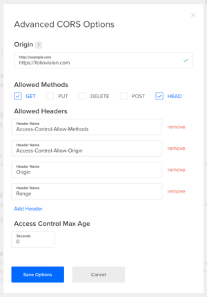 How to enable CORS headers for video hosting