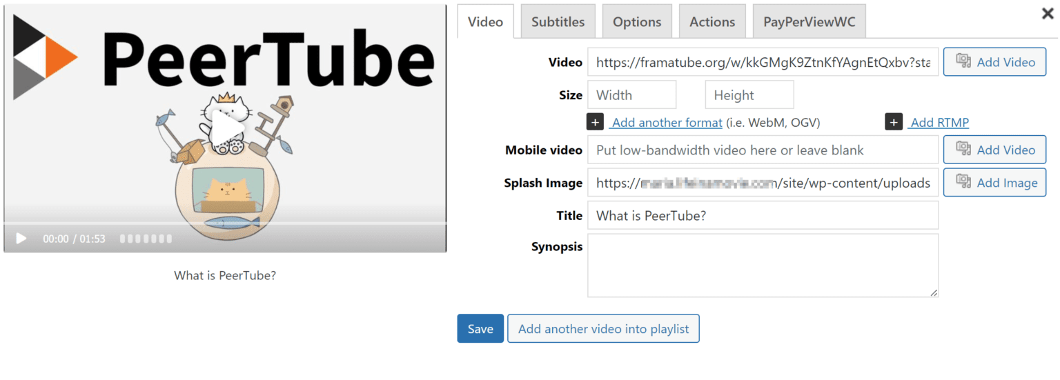 Newest Hosting Option Peertube