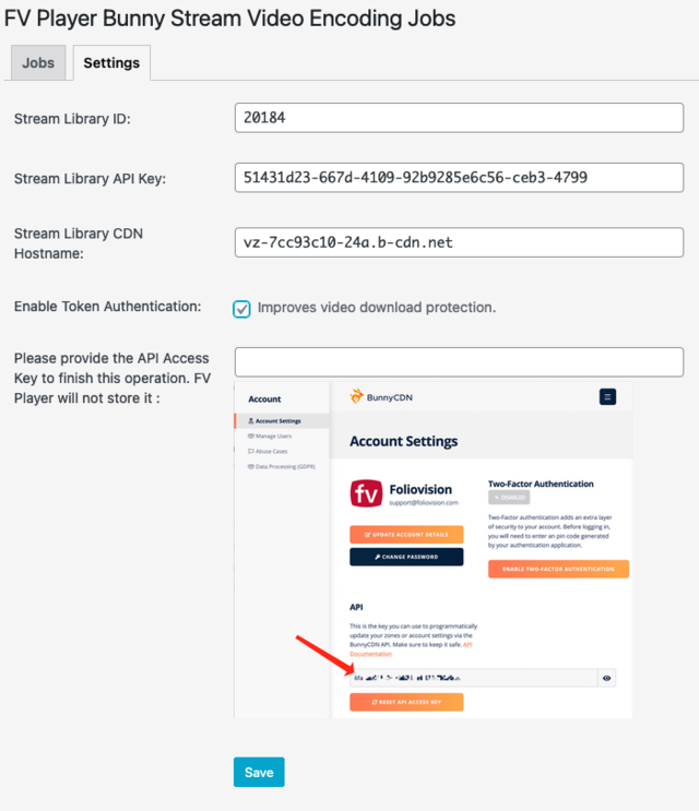 Using Bunny Stream With FV Player